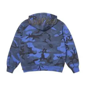 Supreme Ss26 Overdyed Studded Hooded Sweatshirt - Blue Camo