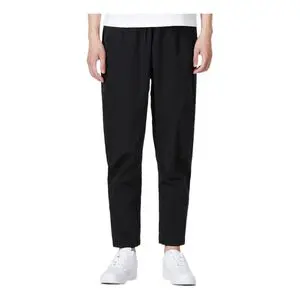 Nike Solid Color Logo Printing Drawstring Lacing Straight Casual Pants/trousers Black - Default Color