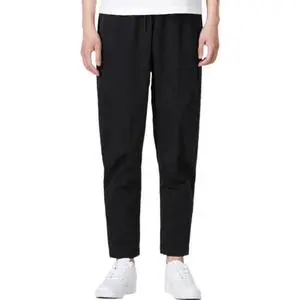 Nike Solid Color Logo Printing Drawstring Lacing Straight Casual Pants/trousers Black