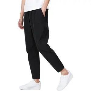 Nike Solid Color Logo Printing Drawstring Lacing Straight Casual Pants/trousers Black