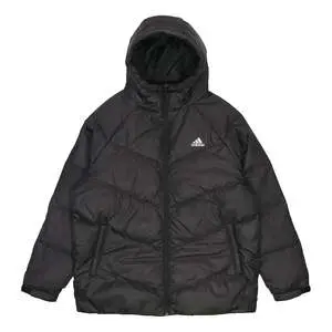 Adidas Cb Down Jkt Casual Stay Warm Sports Hooded Down Jacket Black - Default Color