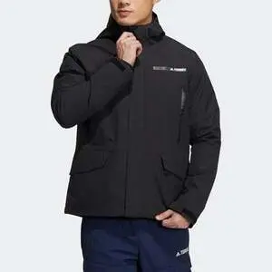 Adidas Hooded Down Jacket With Zipper Closure