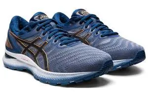Asics Gel-nimbus 22 Athletic Sneakers - Grey/blue