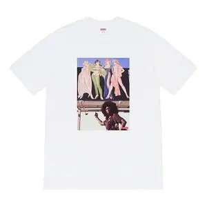 Supreme Fw19 Week 7 American Picture Tee Usa Photo Printing Short Sleeve - White