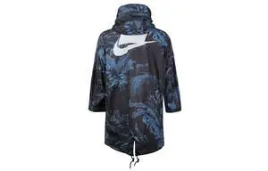 Nike Aop Printed Hooded Parka Coat 'blue Black