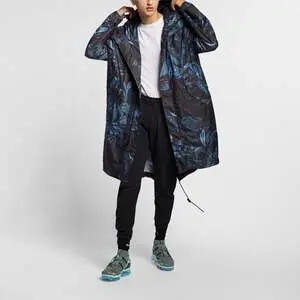 Nike Aop Printed Hooded Parka Coat 'blue Black