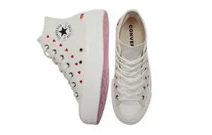 CONVERSE Chuck Taylor All Star Lift Platform High Top Sneakers With Embroidered Hearts