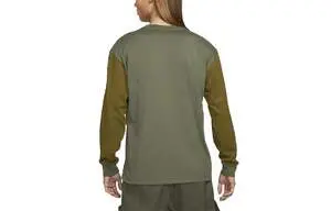 Nike Round Neck Pullover Colorblock Long Sleeves Green T-shirt
