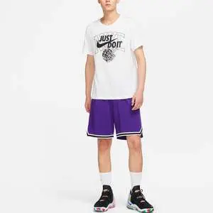 Nike Just Do It Logo Alphabet Printing Round Neck Short Sleeve White T-shirt - Default Color