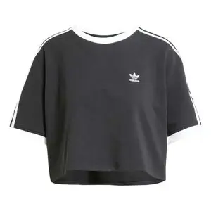 Adidas 3-stripes Loose Crop Top - Black/white