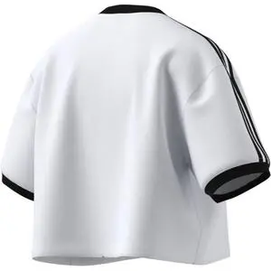 Adidas 3-stripes Loose Crop Top - White/black