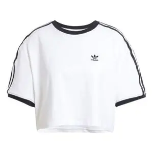 Adidas 3-stripes Loose Crop Top - White/black