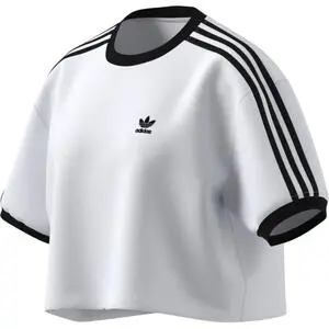 Adidas 3-stripes Loose Crop Top - White/black