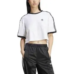 Adidas 3-stripes Loose Crop Top - White/black