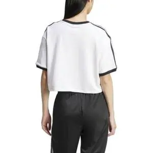 Adidas 3-stripes Loose Crop Top - White/black