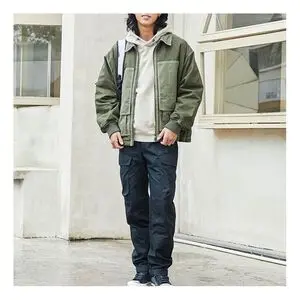 CONVERSE Colorblock Pocket Canvas Cargo Jacket - Green