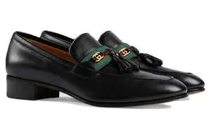 Gucci Interlocking G Tassel Leather Loafers