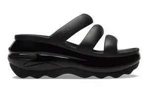 CROCS Mega Crush Triple Strap Platform Sandals - Black