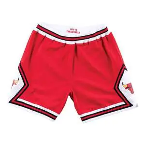 Mitchell & Ness Chicago Bulls Road Authentic Shorts 1975-76 - Red/white