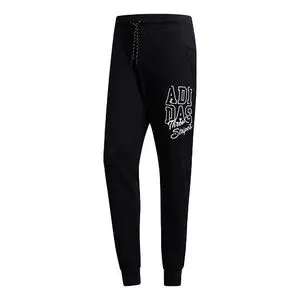 Adidas Neo Lacing Printing Sports Pants - Black