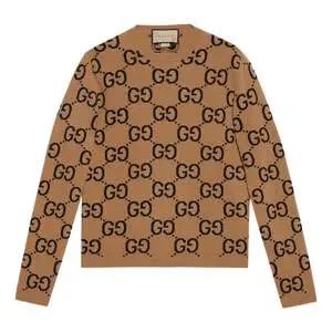 Gucci Gg Wool Jacquard Sweater - Beige
