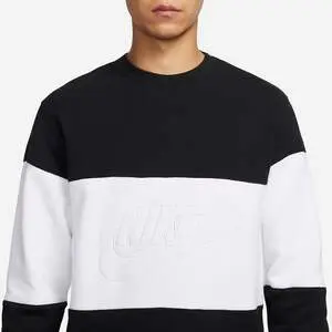 Nike Club+ French Terry Crew Neck Sweatshirt - Black/white