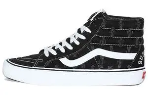 VANS Supreme X Sk8-hi Hole Punch Denim High Top Sneakers - Black