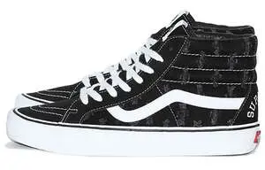 VANS Supreme X Sk8-hi Hole Punch Denim High Top Sneakers - Black