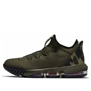Nike Lebron 16 Low Camo Basketball Sneakers - Olive Green