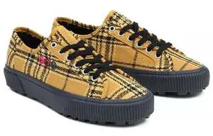 VANS Yellow Plaid Low Top Sneakers - Yellow/black