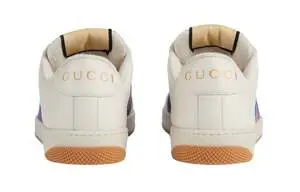 Gucci Screener Gg Canvas Denim Low Top Sneakers - Blue/ivory