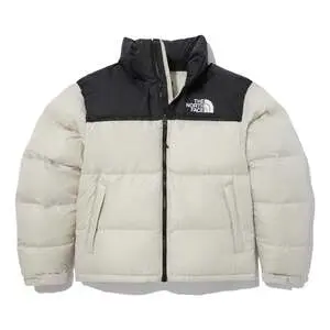 The North Face Fw22 Logo Nuptse Puffer Jacket - Beige