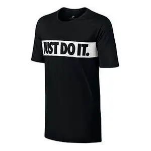 Nike Just Do It Casual Knit Round Neck Short Sleeve - Black