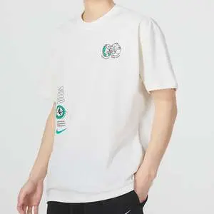 Nike Bonsai Alphabet Casual Printing Short Sleeve White