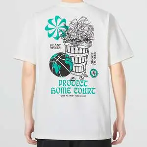 Nike Bonsai Alphabet Casual Printing Short Sleeve White