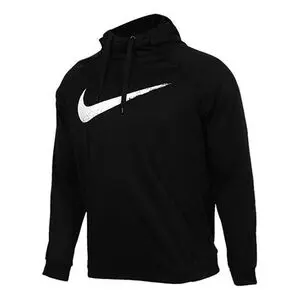 Nike Casual Sports Large Logo Fleece Lined Hoodie - Black