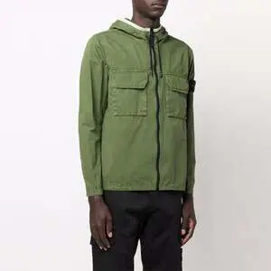 Stone Island Garment Dyed Hooded Shirt Jacket