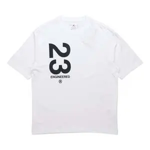 JORDAN 23 Engineered Alphabet Printing Casual Sports Round Neck Short Sleeve - White