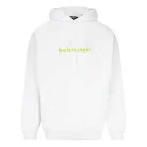 Balenciaga Medium Fit Hoodie With Logo - White