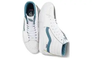 VANS Sk8-hi High Top Lace-up Sneakers - White/blue