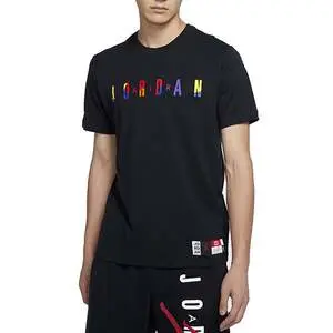 JORDAN Casual Sports Round Neck Short Sleeve - Black