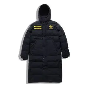 Adidas Originals Hooded Down Jacket With Back Logo - Black