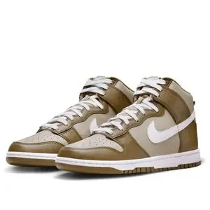 Nike Dunk High Casual Lace-up Sneakers - White/brown