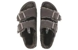 BIRKENSTOCK Arizona Shearling Suede Leather Sandals