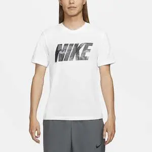 Nike Logo Printing Training Short Sleeve White T-shirt