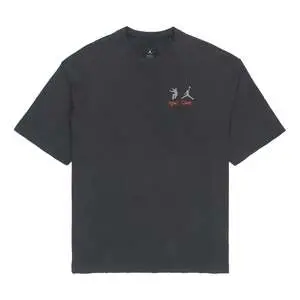 JORDAN X Union Crossover Ss22 Solid Color Breathable Logo Round Neck Short Sleeve Asia Edition Black - Default Color