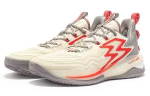 361 DEGREES Big3 3.0 Pro Movable Type Printing Sneakers - Beige/grey/red