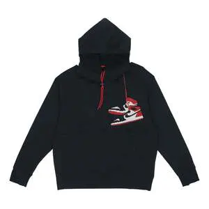 JORDAN Air Jumpman Fleece Lined Hoodie - Black