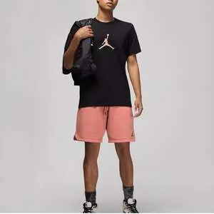 JORDAN Sport Dna Solid Color Logo Alphabet Numeric Round Neck Short Sleeve Black - Default Color