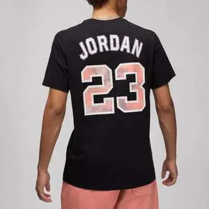 JORDAN Sport Dna Solid Color Logo Alphabet Numeric Round Neck Short Sleeve Black - Default Color
